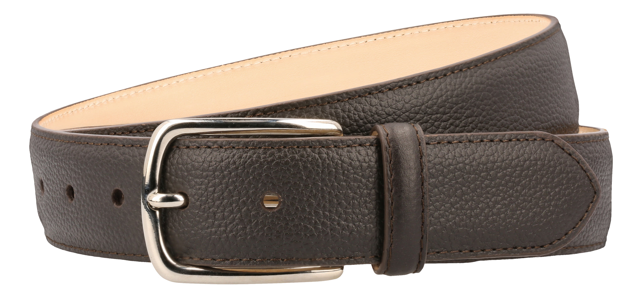 Lugano | Ruskea Grain Nahkavyö