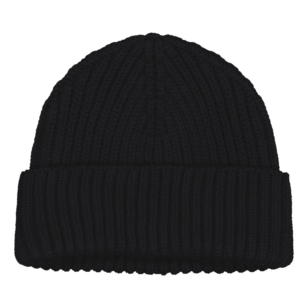 Knit Cap Chunky Wool Black