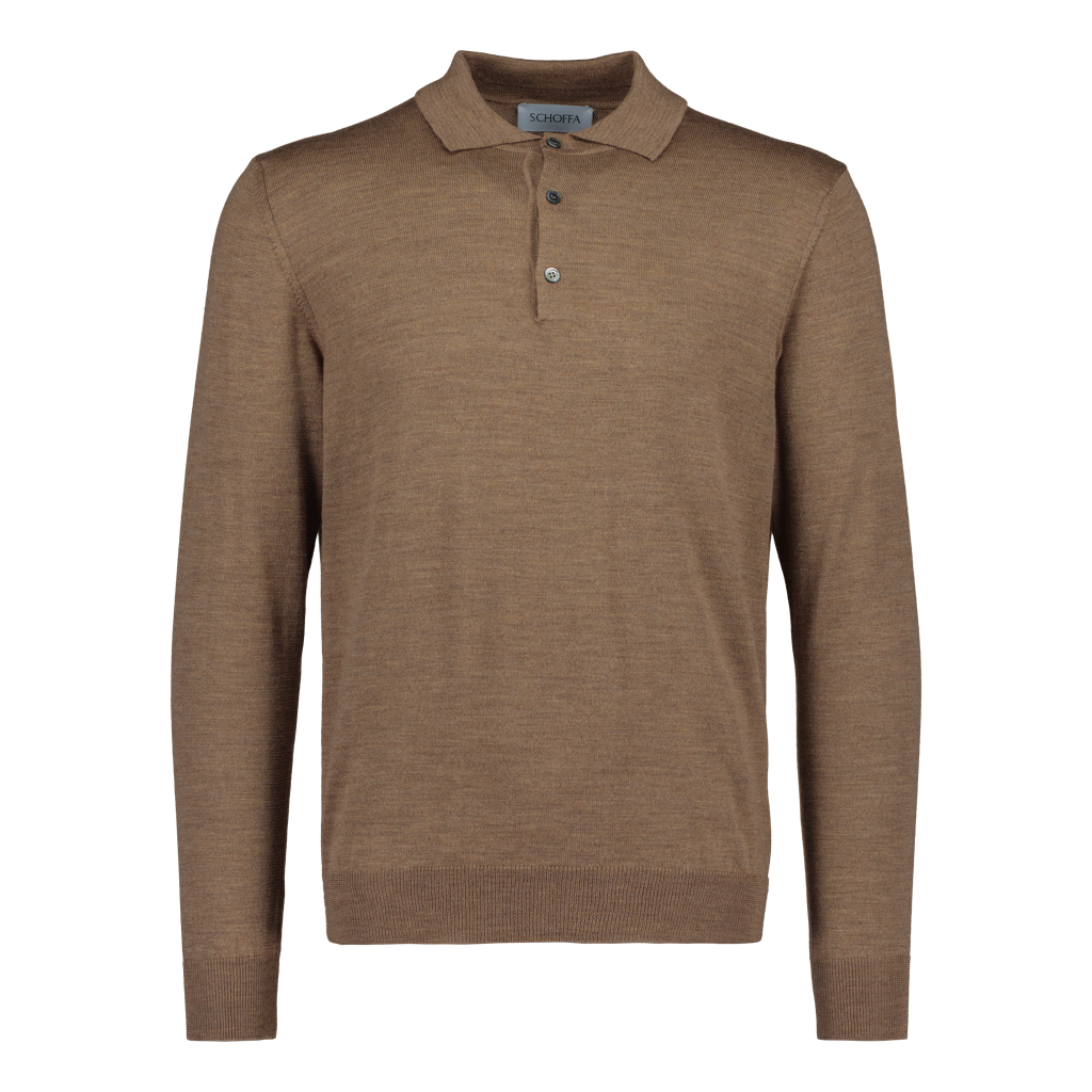 Superfine Merino Light Brown miesten pitkähihainen neulepaita